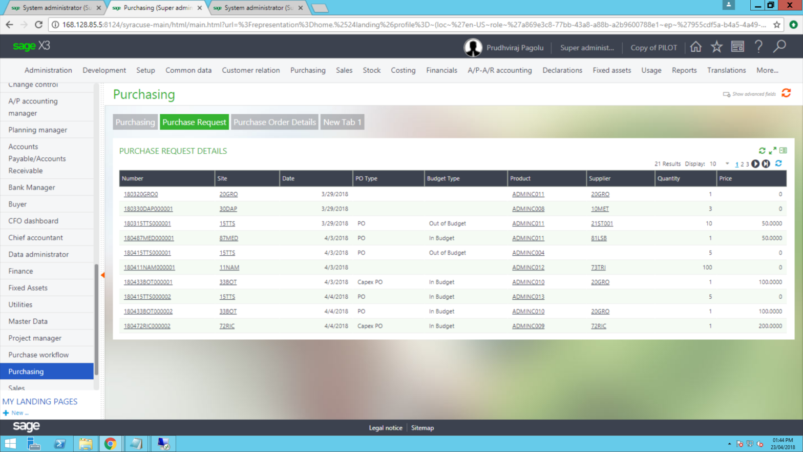 How to Filter Data in the Requestor using GUSER in Sage X3