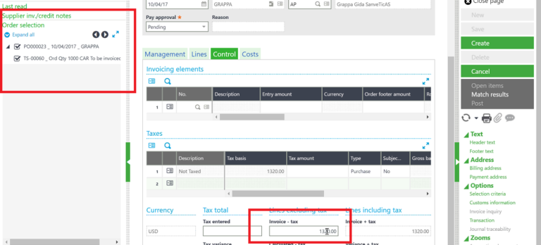 Creating Product Invoice and Purchase Receipt in Sage X3