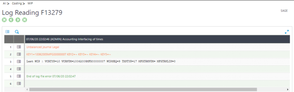 Unbalanced Journal Legal Error in Sage X3 V12