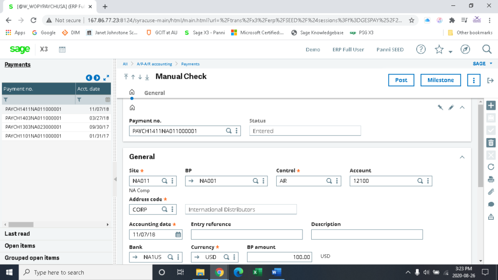 Applying Payments to Supplier BP Invoices - Panni Management